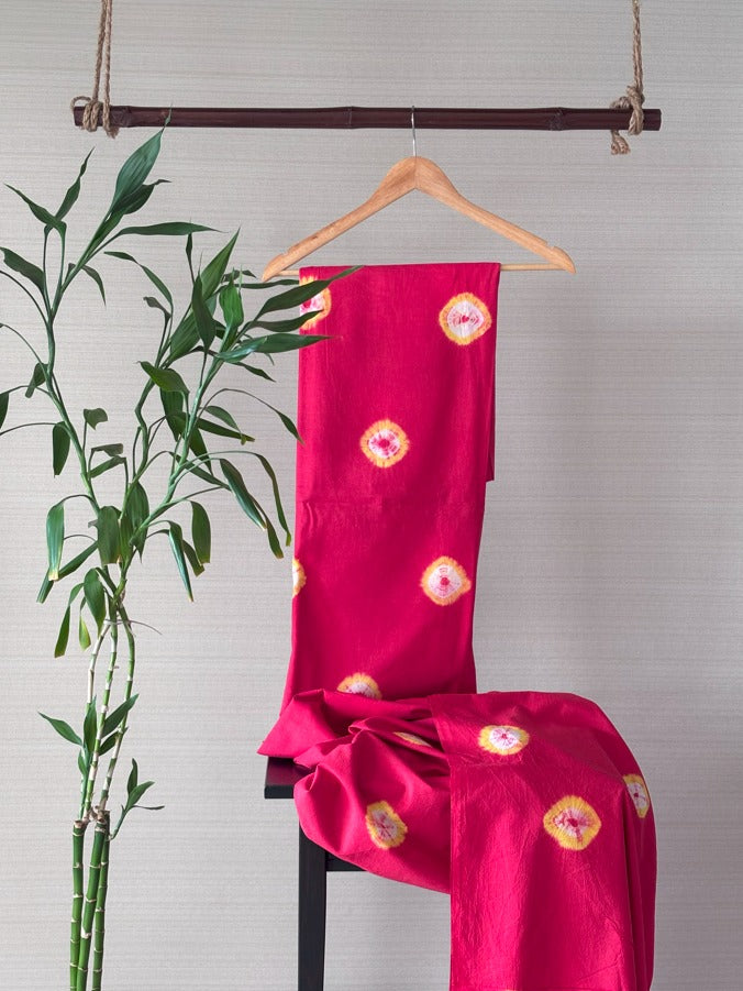 Red Bandhej Design Co-ord Set Fabric – Oriana Global